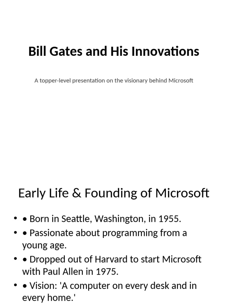 Bill Gates Topper Presentation | PDF
