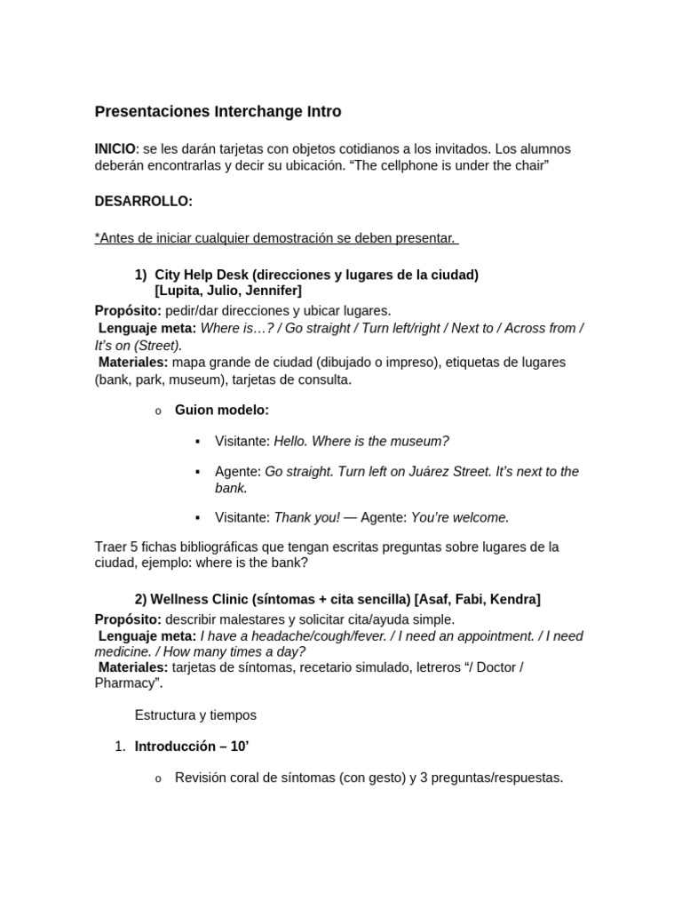 Presentaciones Interchange Intro | PDF