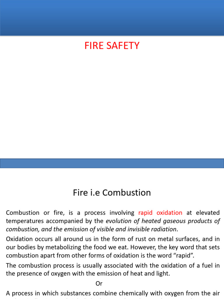 Unit - 3 FIRE SAFETY | PDF | Fires | Combustion