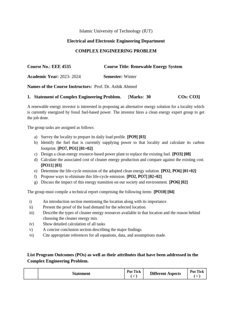 EEE 4535 Complex Engineering Problem | PDF | Engineering | Analysis