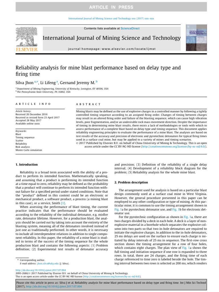 Reliability Analysis For Mine Blast Performance Ba | PDF | Coefficient Of Variation | Variance