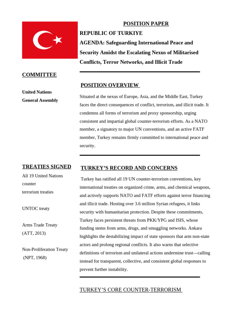 Position Paper Turkey (1) (Repaired) | PDF | United Nations ...