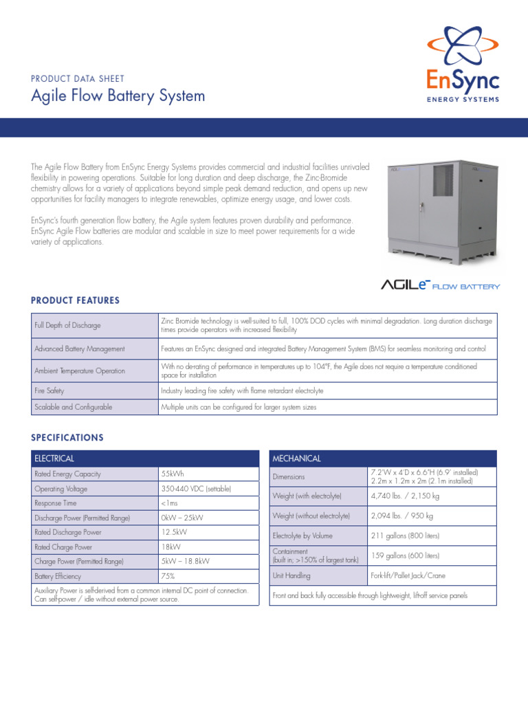 Agile Flow Battery System | PDF | Energy Technology | Electrical Engineering