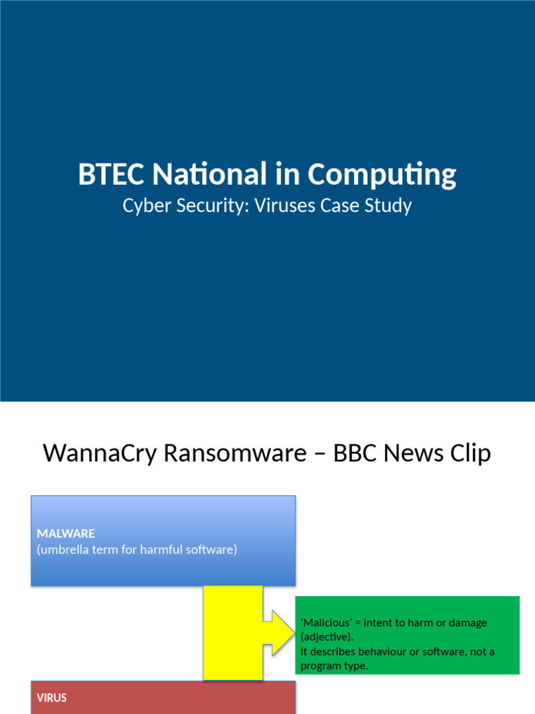 BTEC Cyber Security Viruses Presentation (Auto-Saved) | PDF