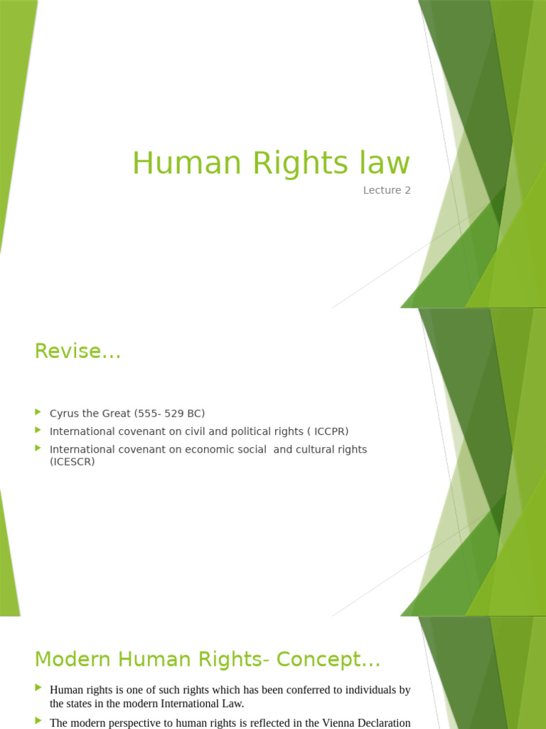 Human RIghts Law - Lecture 2 | PDF | Human Rights | Justice