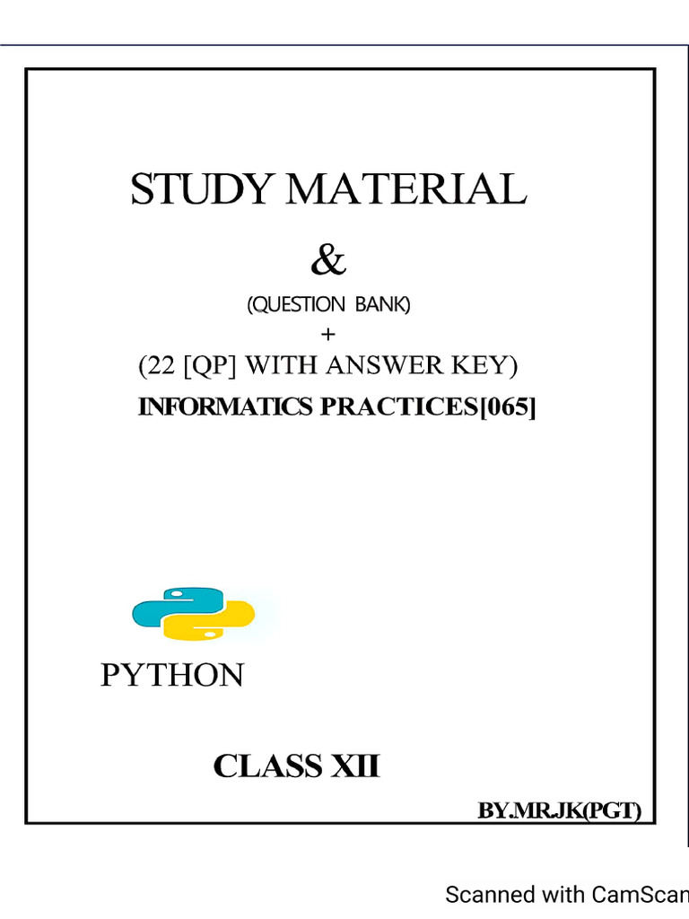 IP([22-(SQP) With ANSWER KEY]-(QB)Class XII)-[Preboard Papers] | PDF