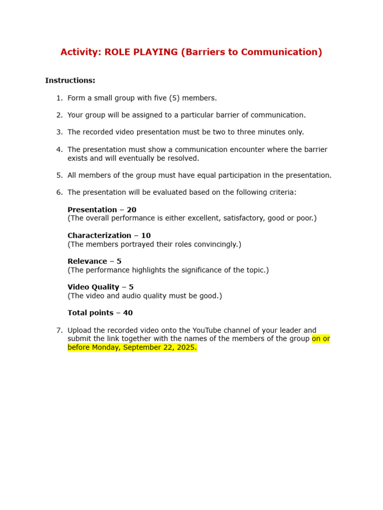 Role Play Details | PDF