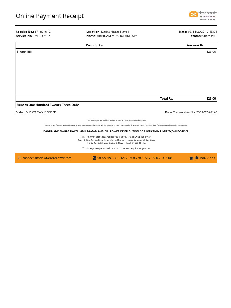 Payment Receipt | PDF | Banking Technology | Payments