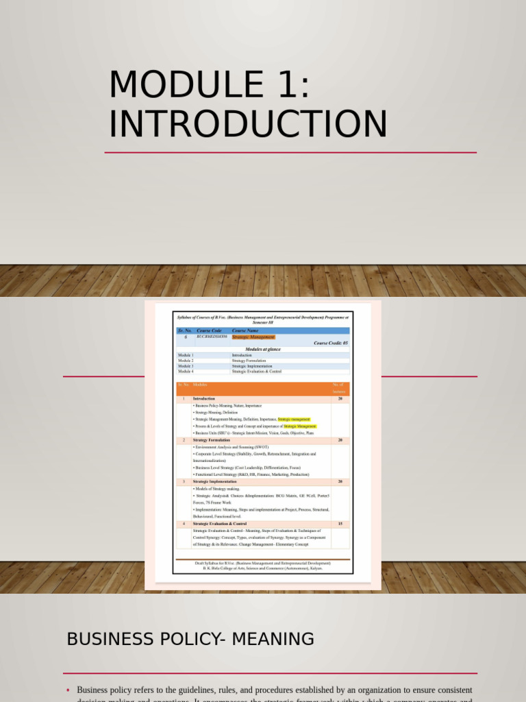 Understanding Business Policy Essentials | PDF | Strategic Management ...