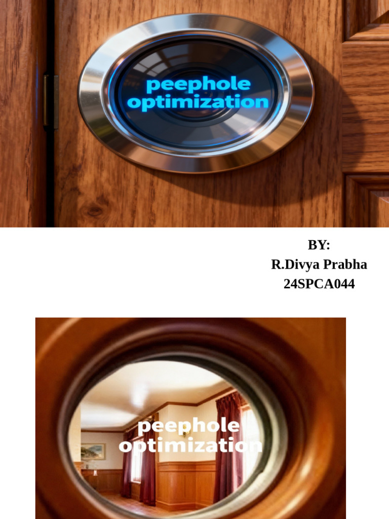 Peephole Optimization | PDF | Program Optimization | Computer Engineering