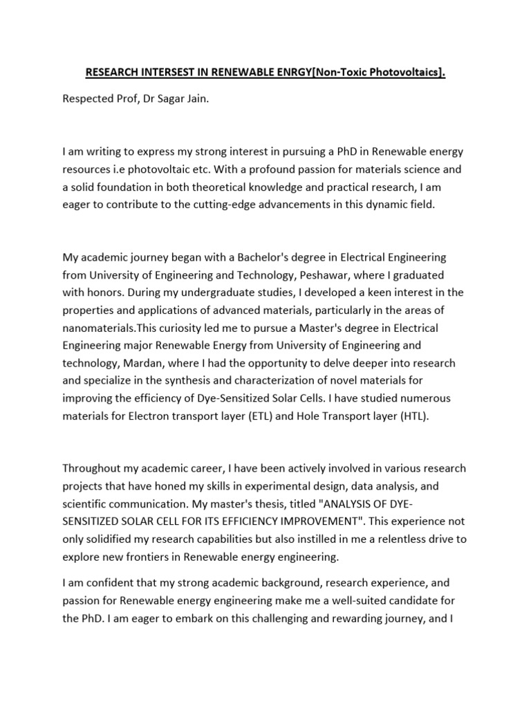 R.E Research Interest | PDF