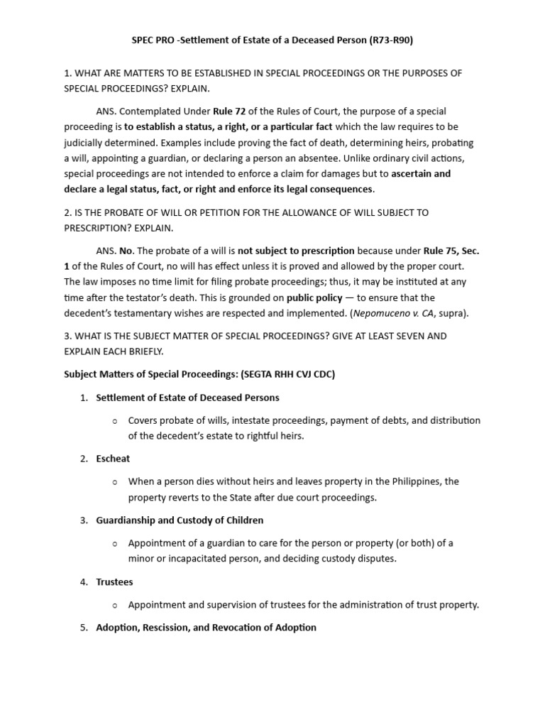 Estate Settlement Procedures Explained | PDF | Will And Testament | Probate