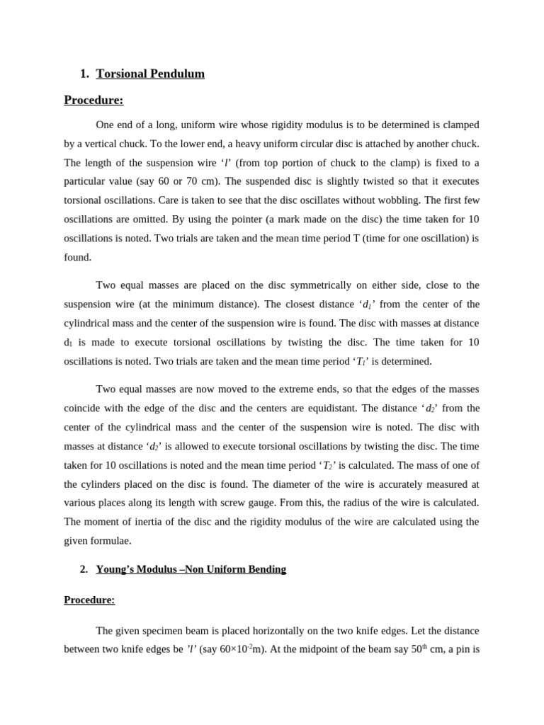 Physics Experiments on Oscillations and Moduli | PDF | Normal Mode ...