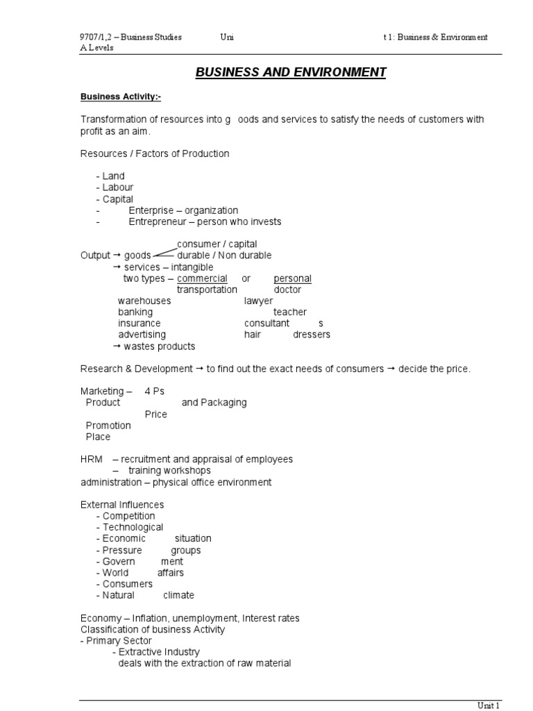 Business Studies Unit 1,2,4 | PDF | Mergers And Acquisitions | Partnership