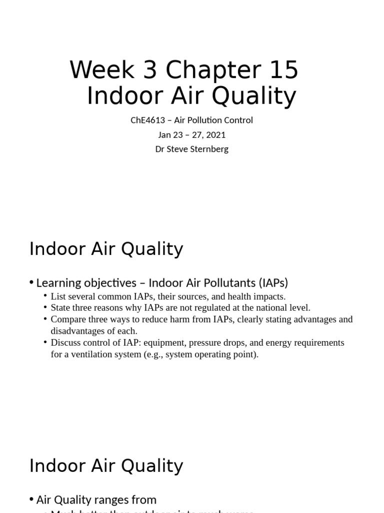 Understanding Indoor Air Quality Issues | PDF | Air Pollution ...