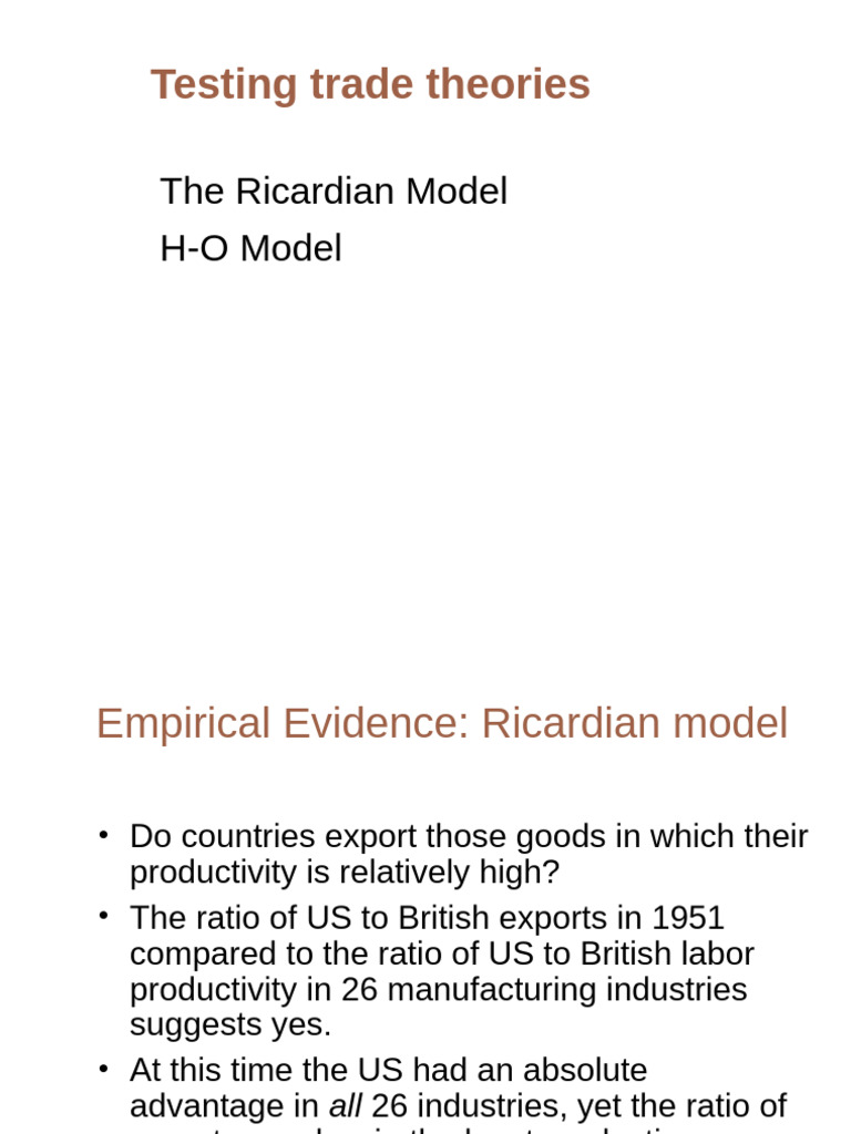 6 - Testing Trade Theories | PDF | Trade | Economics
