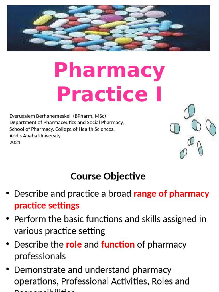 Pharmacy Practice I Eyerusalem | PDF | Pharmacy | Medical Prescription