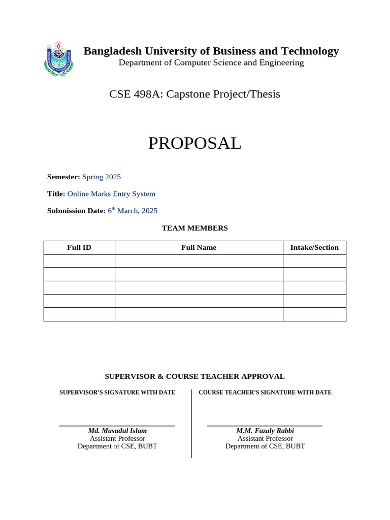 Capstone Proposal Format-V2.0 | PDF | Databases | Software Development
