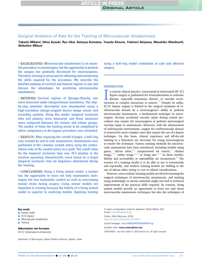 Mikami2018 Disectie Carotida | PDF | Neurosurgery | Coronary Artery ...
