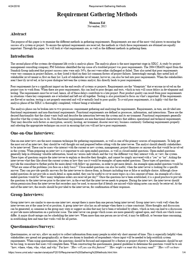 Effective Requirement Gathering Techniques | PDF | Interview ...