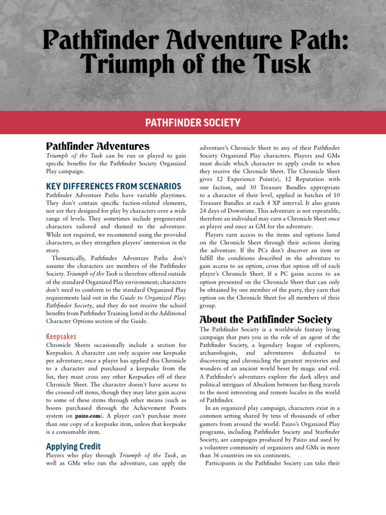 Triumph of The Tusk Sanctioning | PDF | Tabletop Games | Role Playing Games