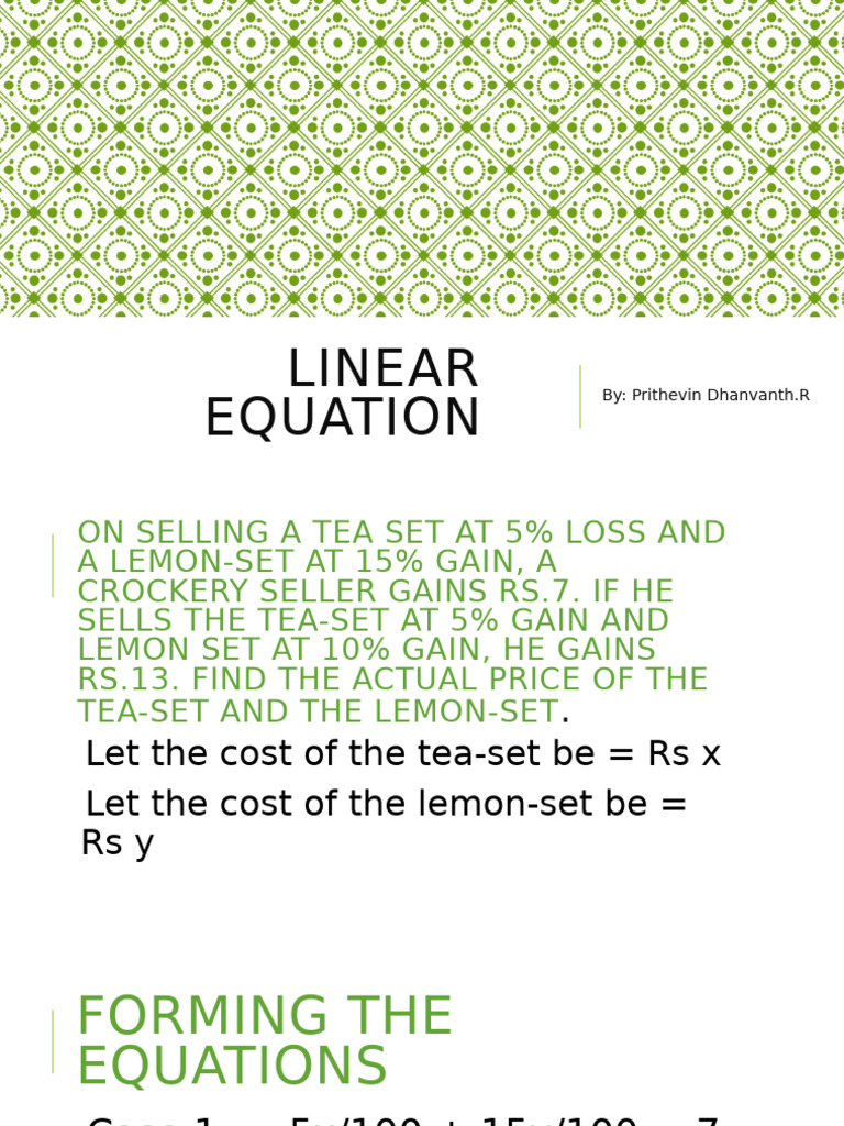 Linear Equation 2 | PDF