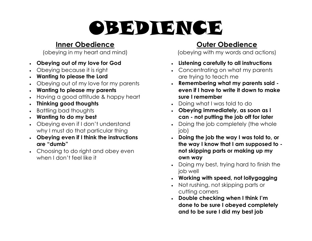 Obedience Poster | PDF | Wellness