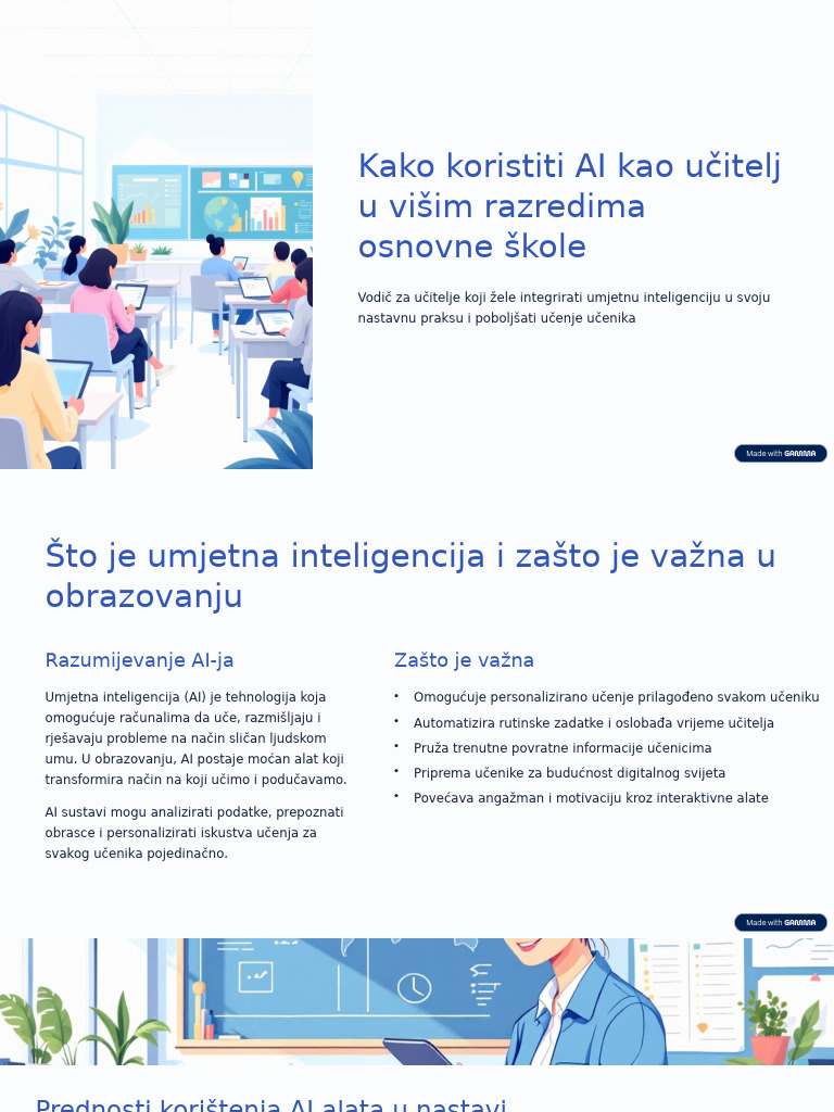 Kako Koristiti AI Kao Ucitelj U Visim Razredima Osnovne Skole | PDF
