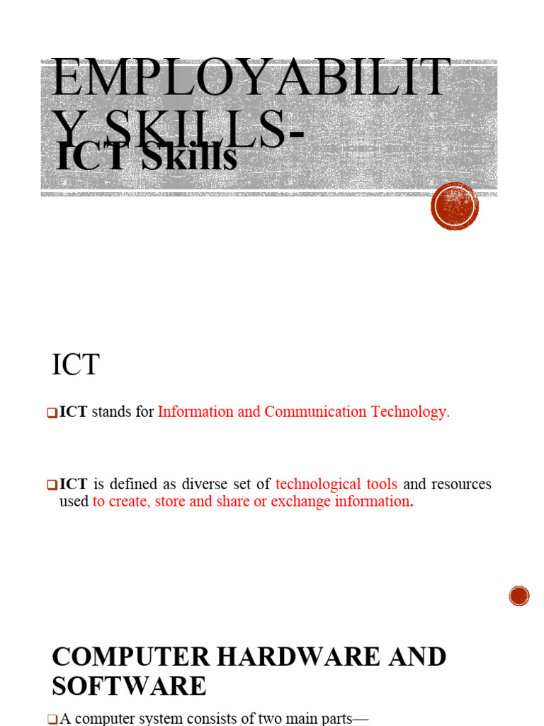 ICT Skills | PDF | Bios | Operating System
