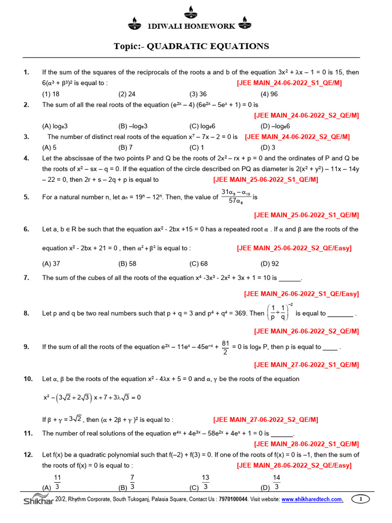 Diwali Homework Krypton | PDF | Matrix (Mathematics) | Mathematical ...