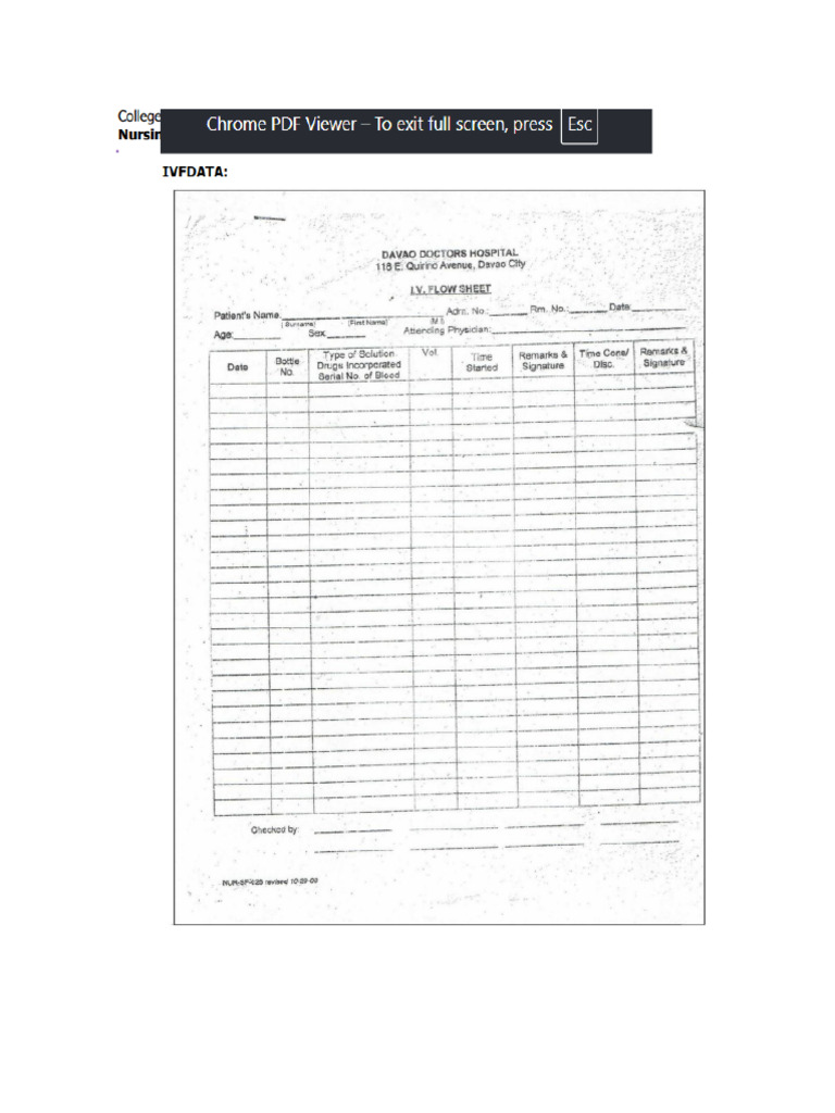 IVF Flow Sheet | PDF