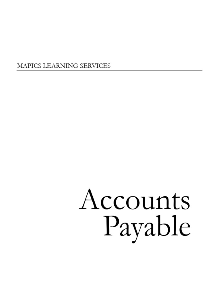 MAPICS Accounts Payable Training Guide | PDF | Accounts Payable | Cheque