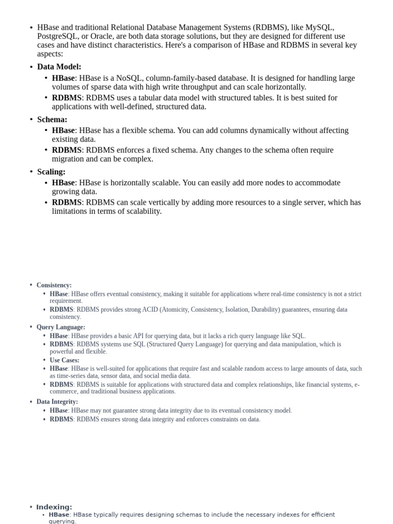 U- IV Hbase | PDF | Relational Database | No Sql