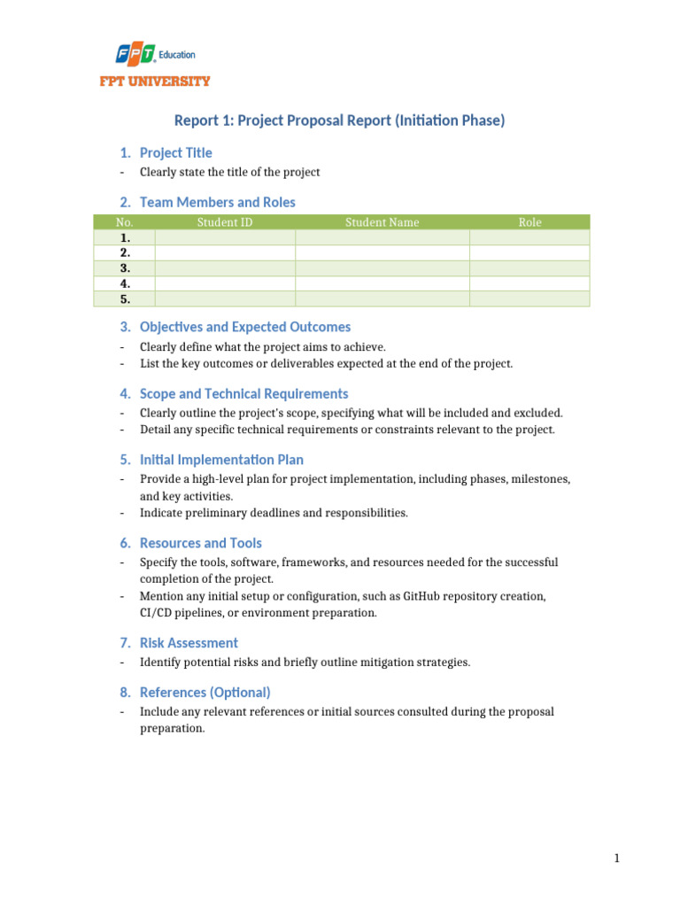 Project Proposal Report Overview | PDF