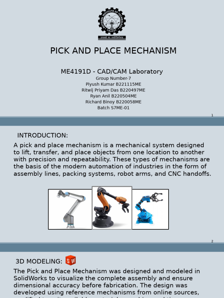 Pick and Place Mechanism Analysis | PDF | Kinematics | Deformation ...