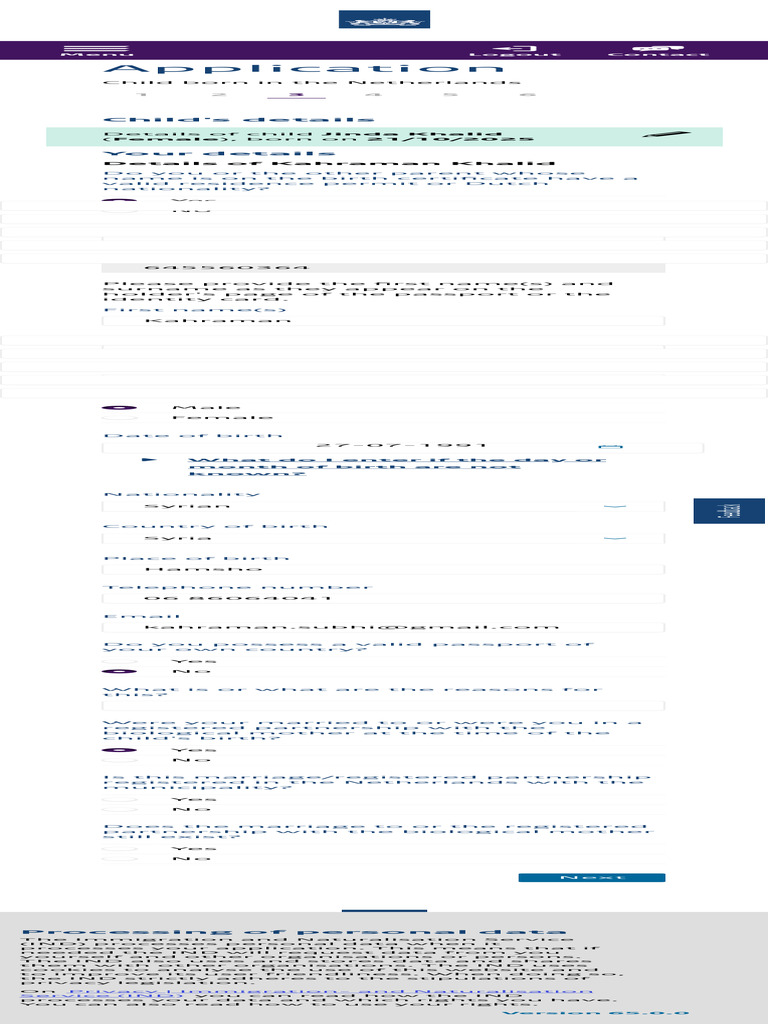 Application for Child Born in NL | PDF | Passport | Government And ...