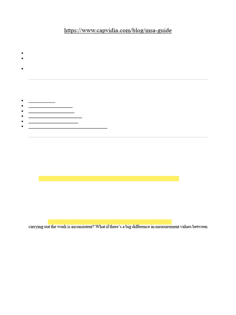 Msa | PDF | Accuracy And Precision | Measurement