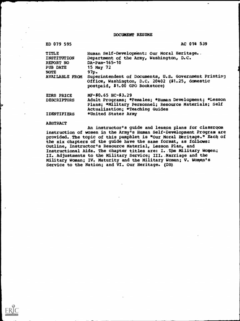 Ed 079595 | PDF | Femininity | United States Government Publishing Office