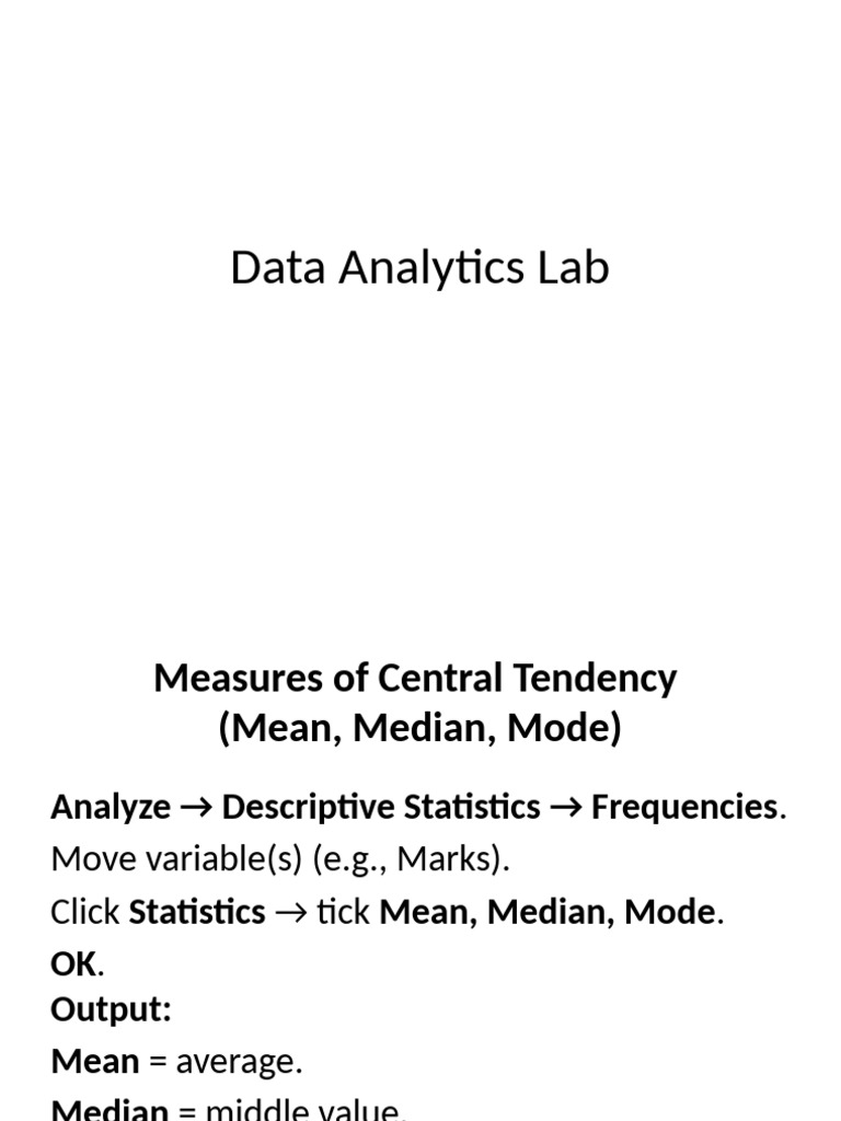 Data Analytics Lab | PDF | Descriptive Statistics | Standard Deviation