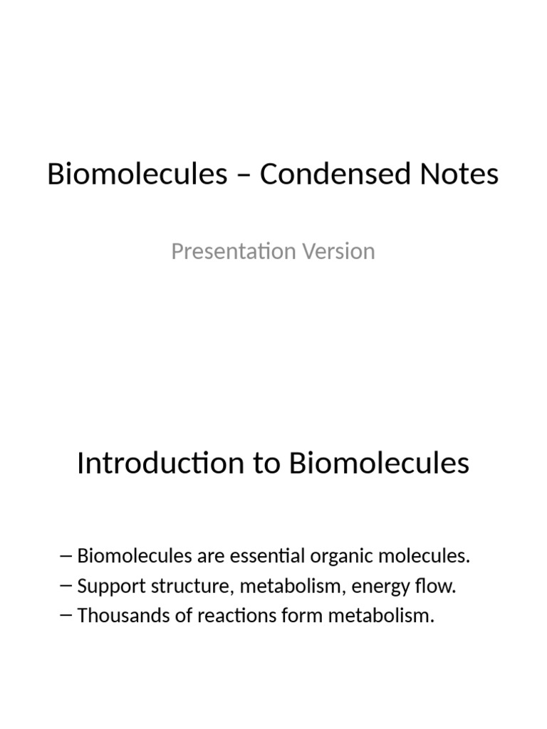 Biomolecules Presentation | PDF