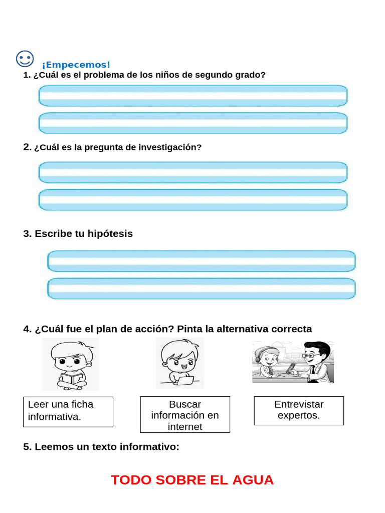 d4 A1 Ficha CT El Agua y El Ciclo Hidrológico 2do Grado | PDF | Agua ...