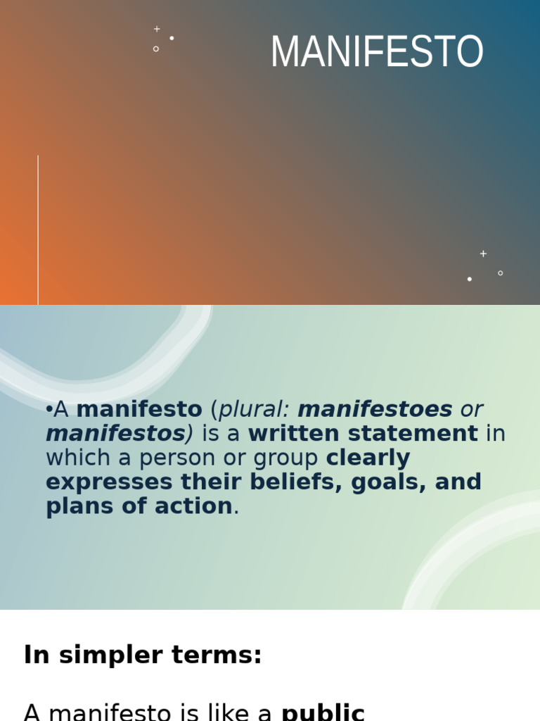 MANIFESTO | PDF | Human Communication | Persuasion
