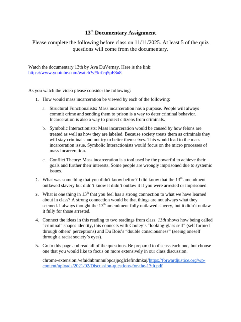 13th Reflection Questions Finished | PDF