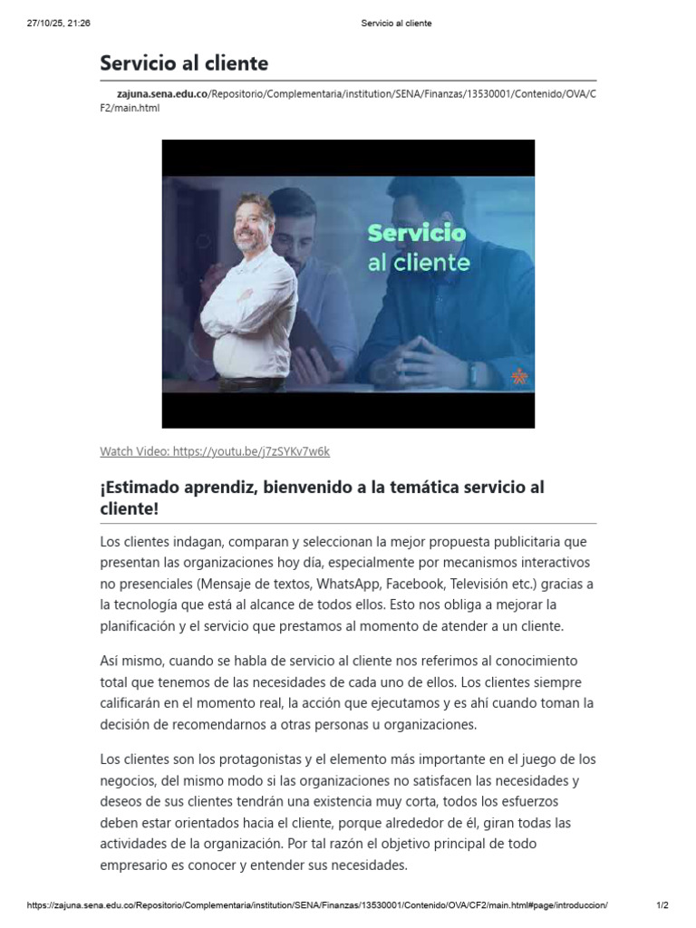 Servicio Al Cliente | PDF