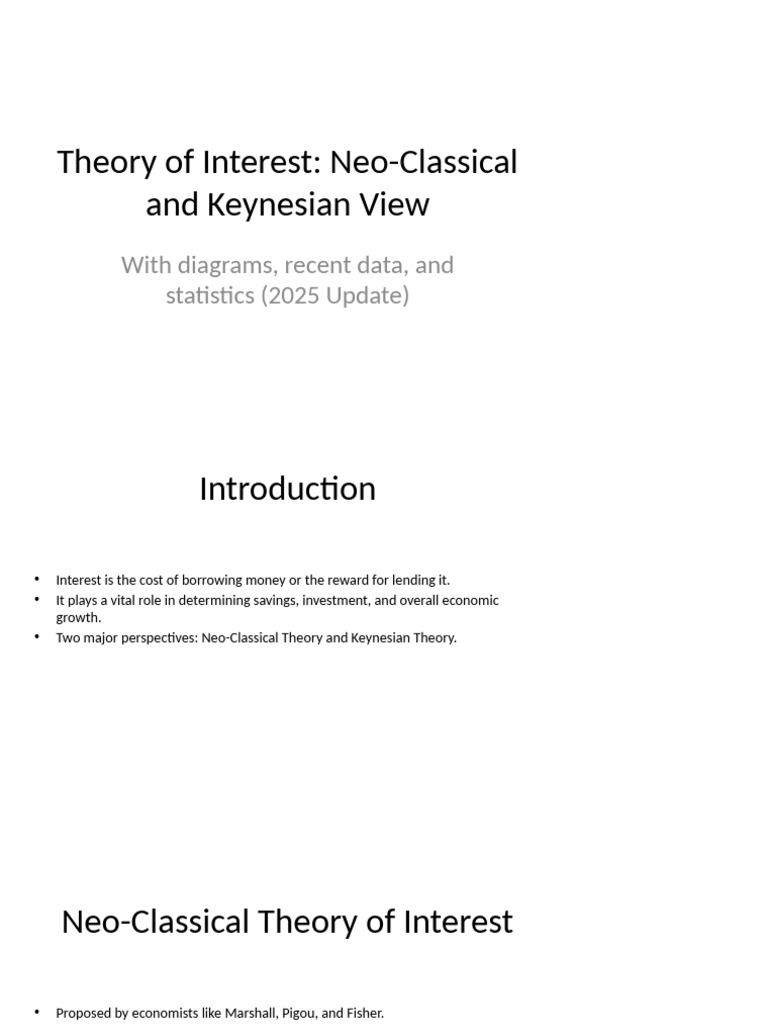 Interest Rate Theories: Neo-Classical vs Keynesian | PDF | Keynesian ...
