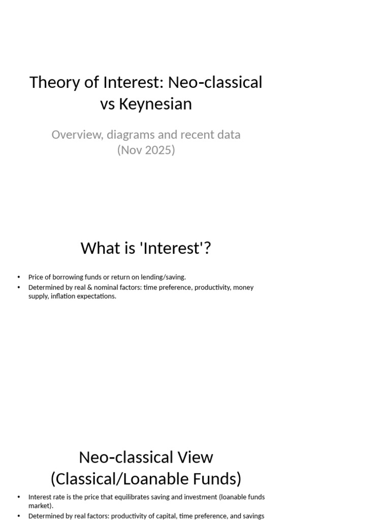 Interest Theory: Neo Classical vs Keynesian | PDF | Interest ...