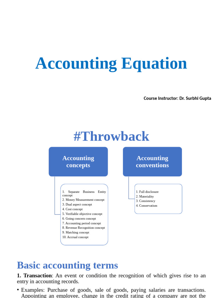 Understanding the Accounting Equation | PDF | Debits And Credits ...