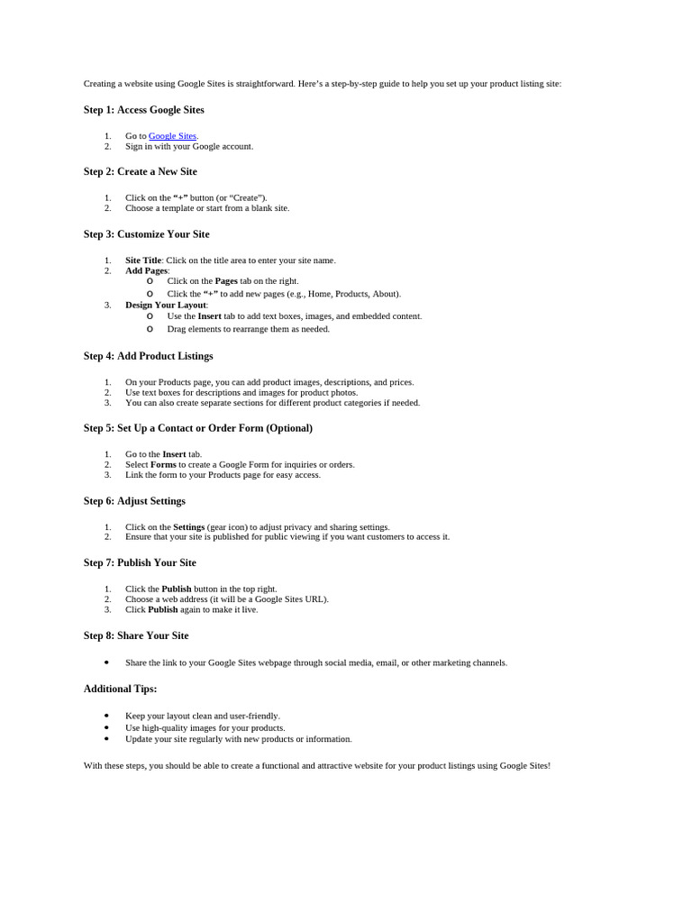 Creating A Website Using Google Sites Is Straightforward | PDF