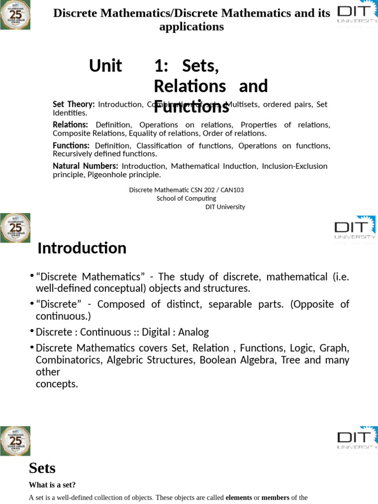 Discrete Mathematics: Sets, Relations, Functions | PDF | Function ...
