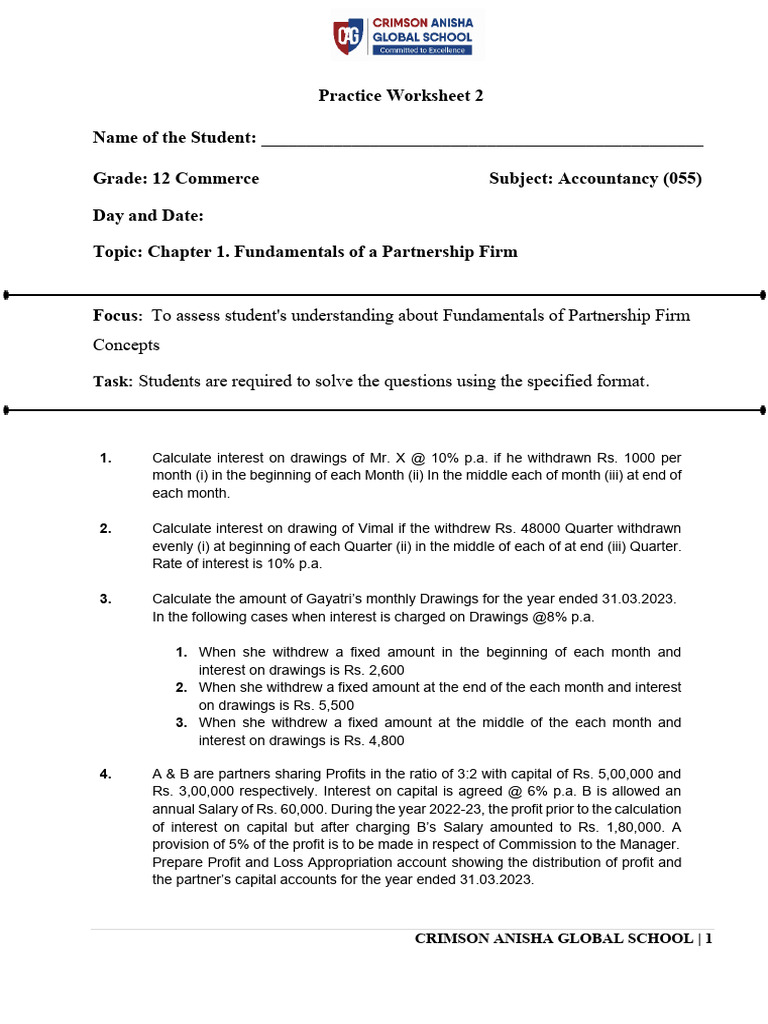 Buffer Worksheet - 2 | PDF | Interest